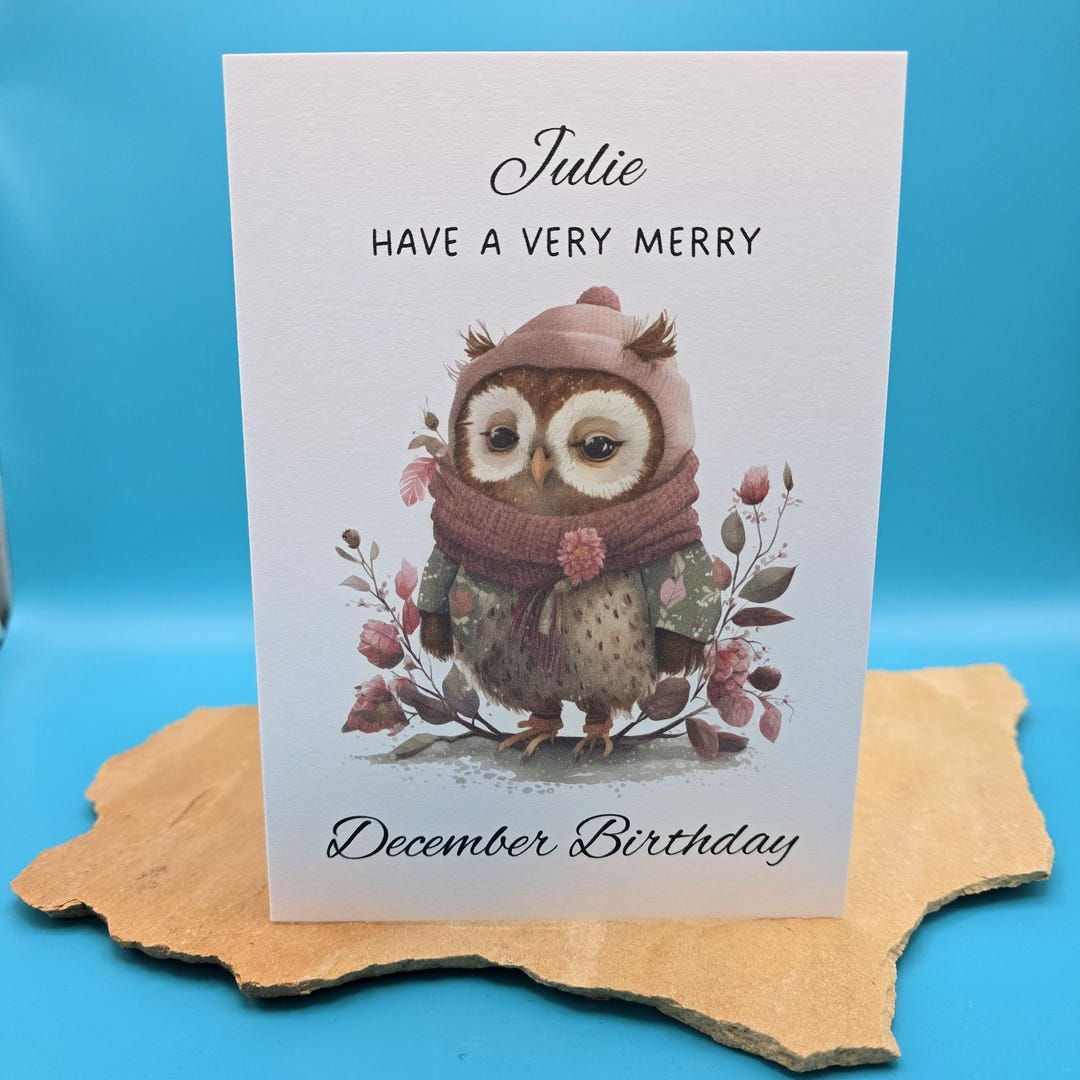 December Birthday Owl Card - Cute Owl December Birthday Card - Rude Owl ...