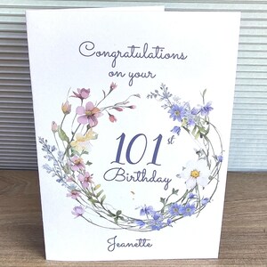 101st Birthday Card Customized 101 Card Customised Centenary Birthday ...