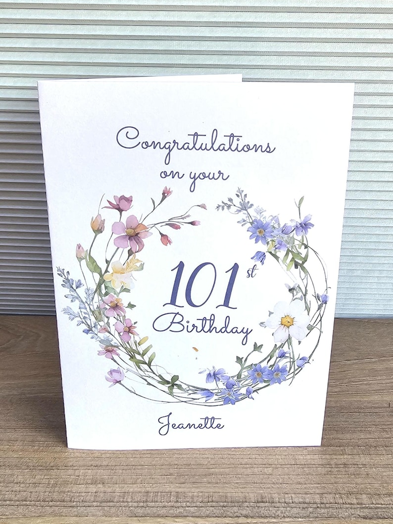 101st Birthday Card Customized 101 Card Customised Centenary Birthday ...