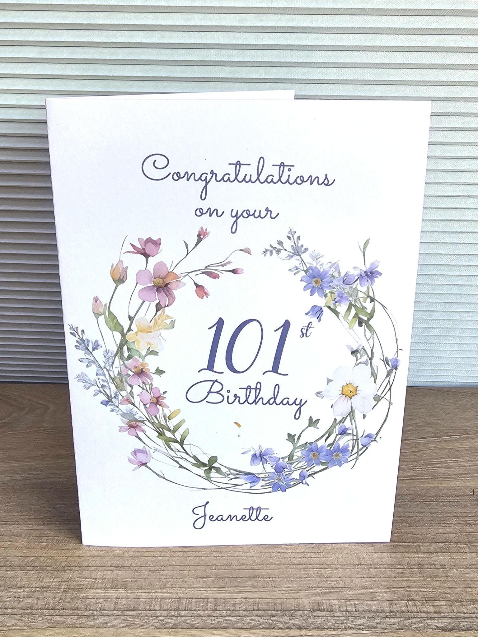 101st Birthday Card Customized 101 Card Customised Centenary Birthday ...