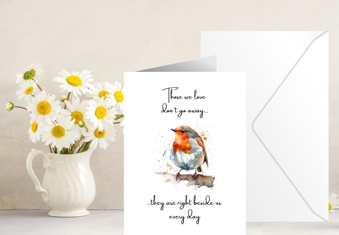 In Sympathy Robin Card Those We Love Stay Beside Us - Etsy