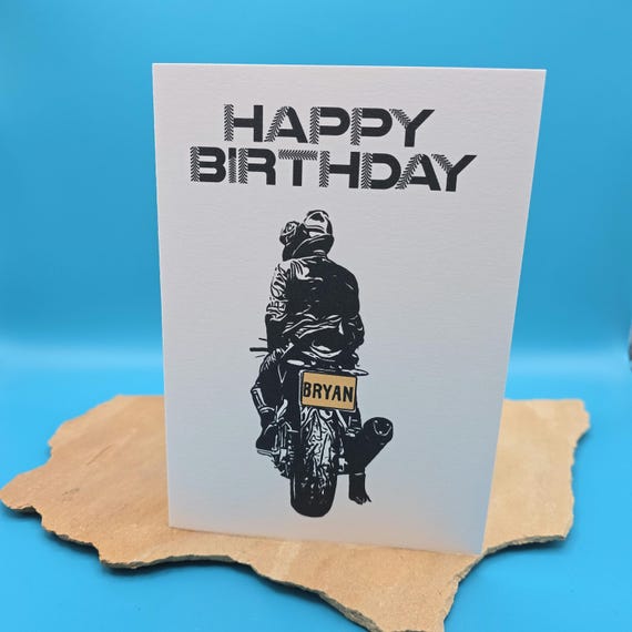 Motorcycle Birthday Card Sayings Personalised Wooden Birthday Card