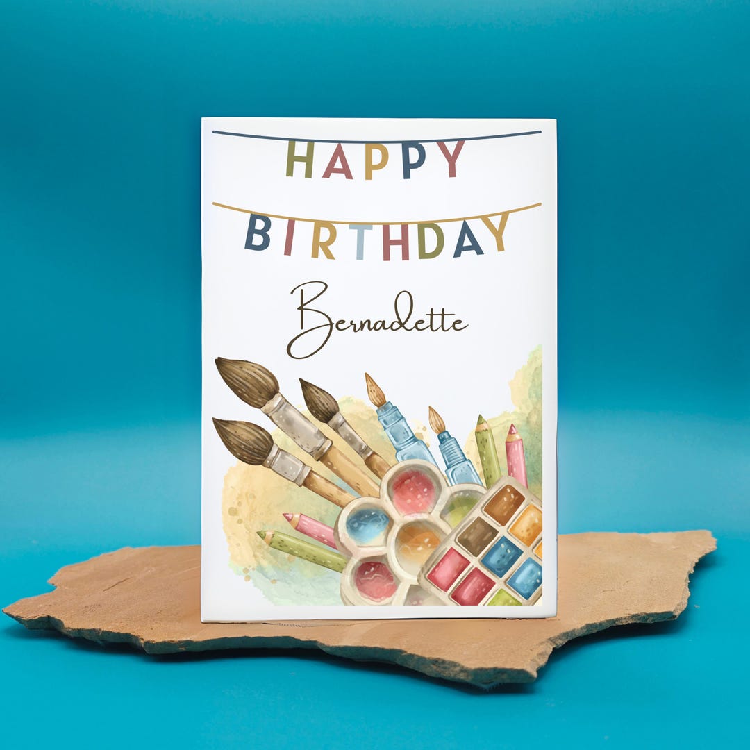 Artist Birthday Card, Painter Birthday Card, Personalised Card, Happy ...
