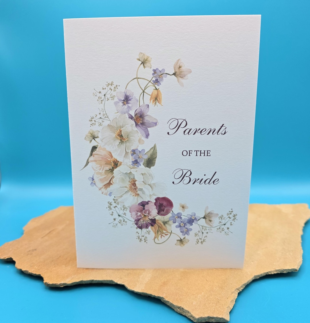 Parents of the Bride Wedding Card - Parents of the Bride Gift - Floral ...