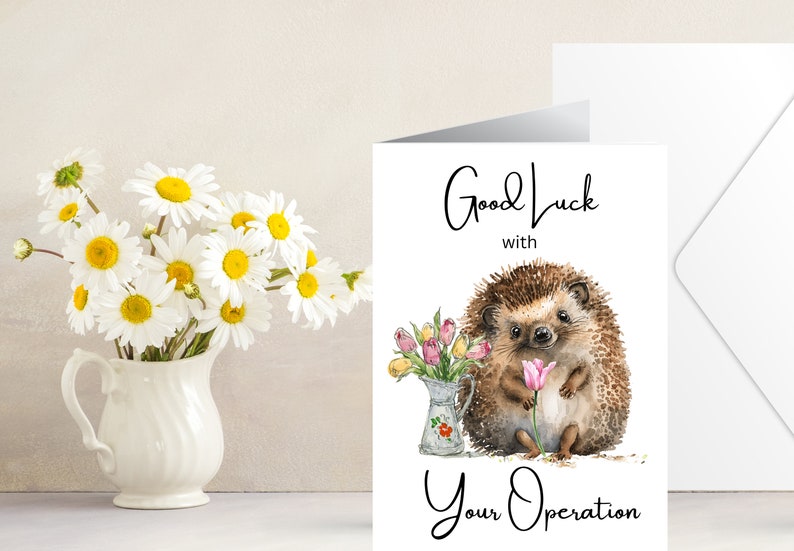 Good Luck With Your Operation Card Cute Hedgehog - Etsy