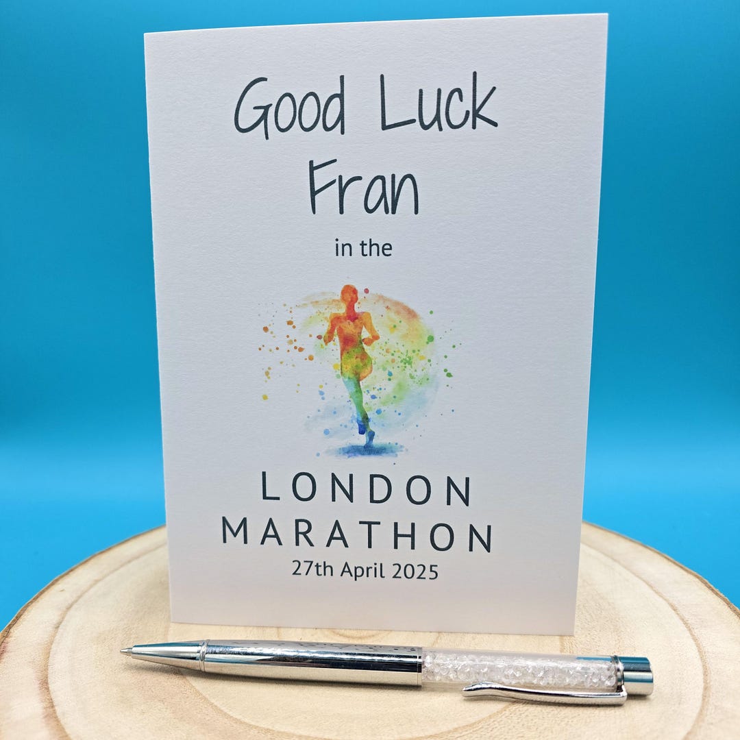 ANY Marathon Good Luck / Congratulations Card - Marathon Runner Card ...