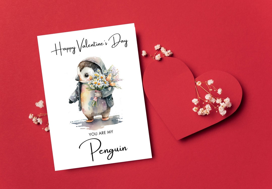 You Are My Penguin Valentine Card Personalised Girlfriend Boyfriend ...