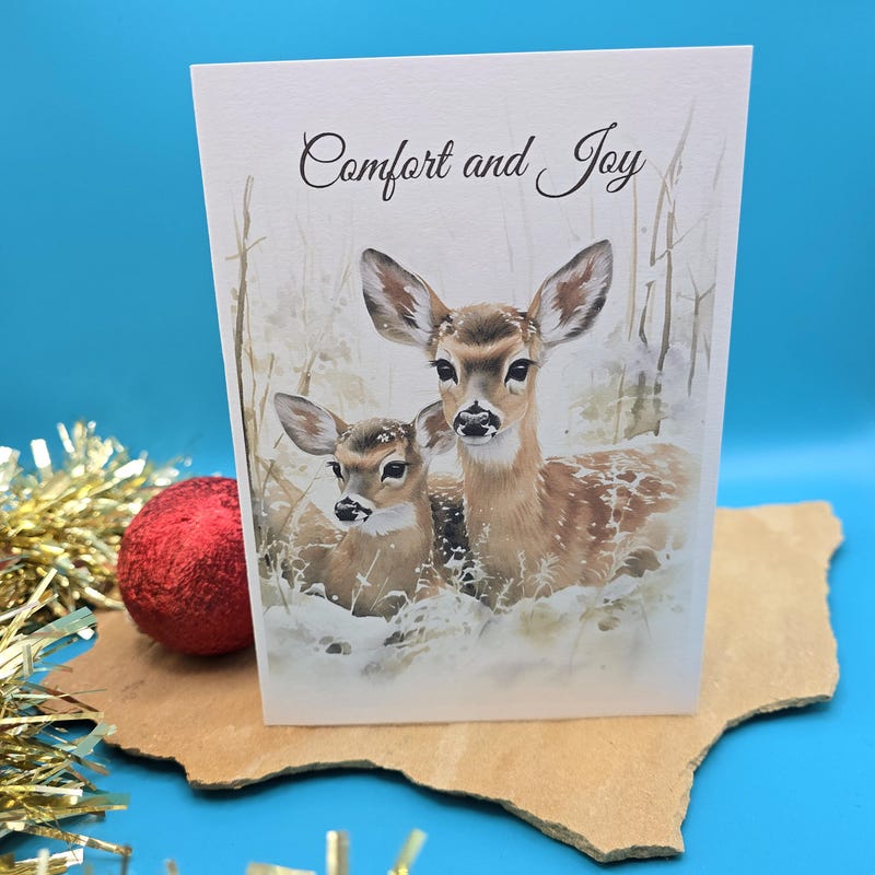 Deer Christmas Card - Etsy