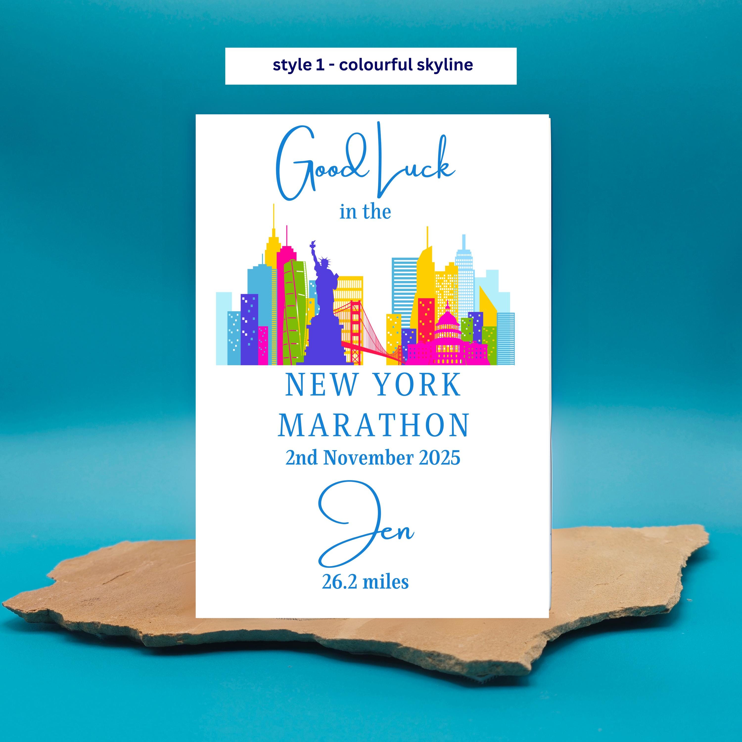 New York Marathon Runner Card - New York Marathon Congratulations Card ...