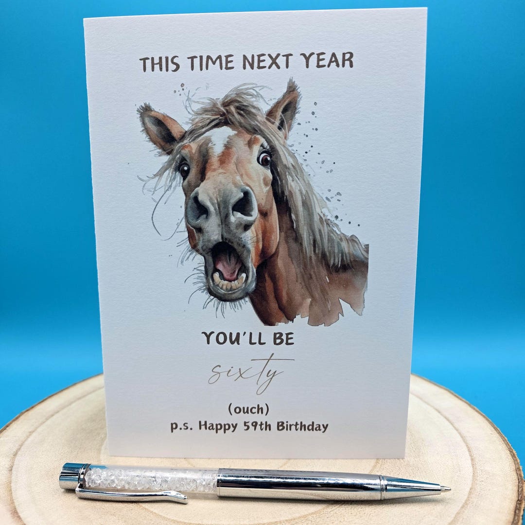 59th Birthday Card, 59th Birthday Celebrations, Nearly 60, Funny 59th ...