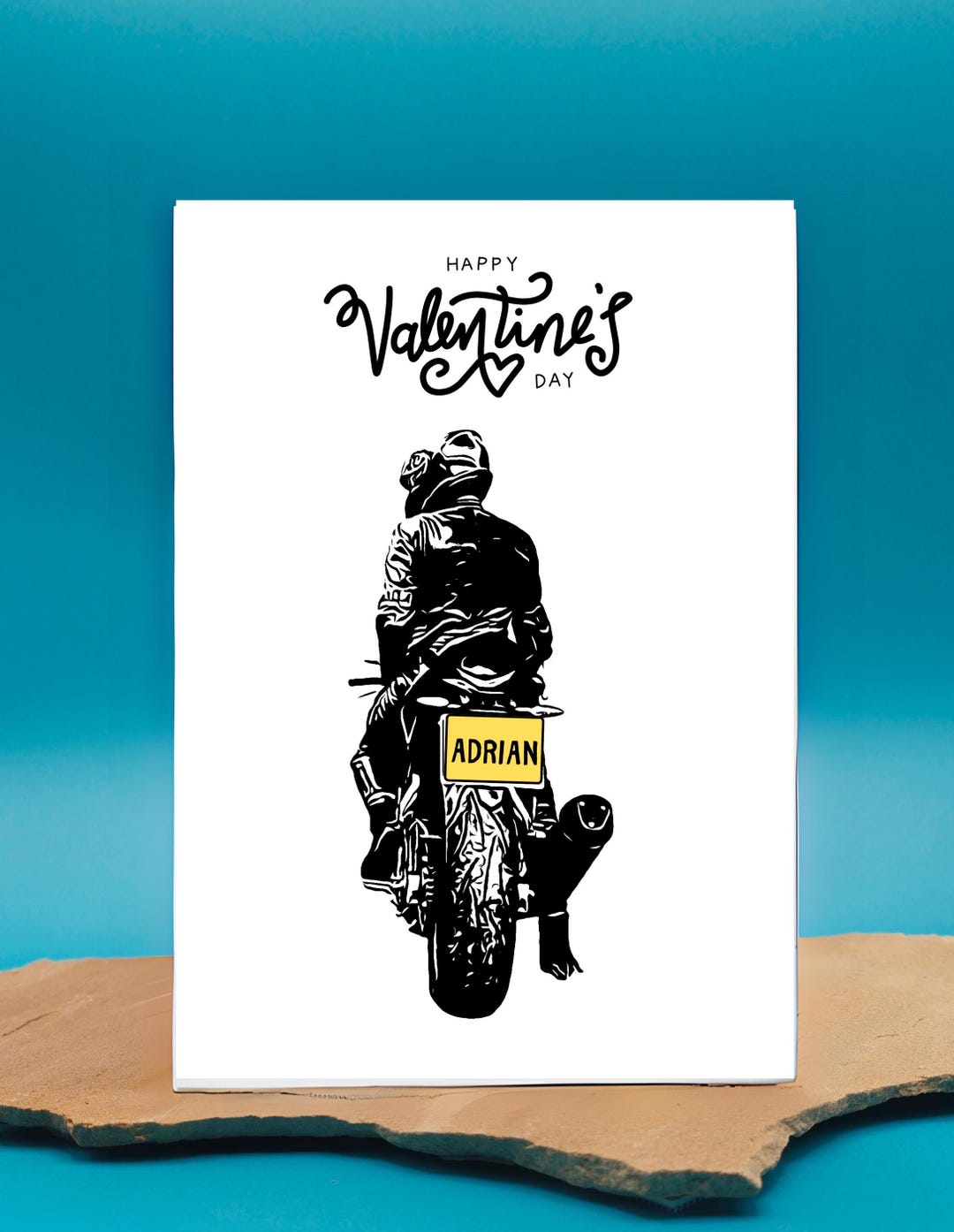 Motorcycle Valentines Day Card | Personalised Name Biker's Valentine ...