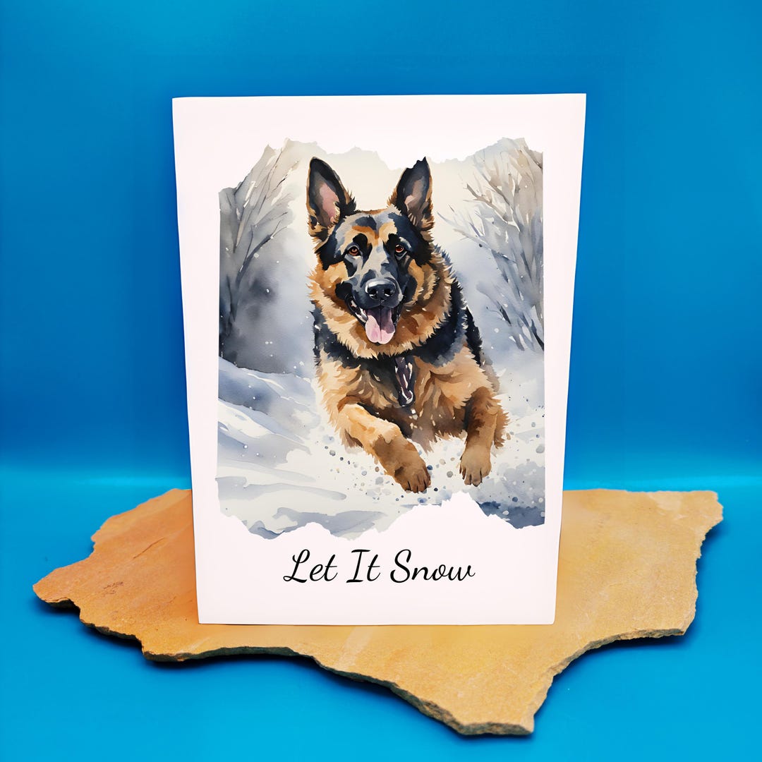 German Shepherd Christmas Card, Cute German Shepherd Christmas Card ...