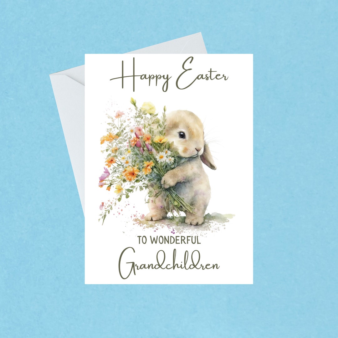Grandchildren Easter Bunny Card - Our/my Options - Grandkids Easter ...