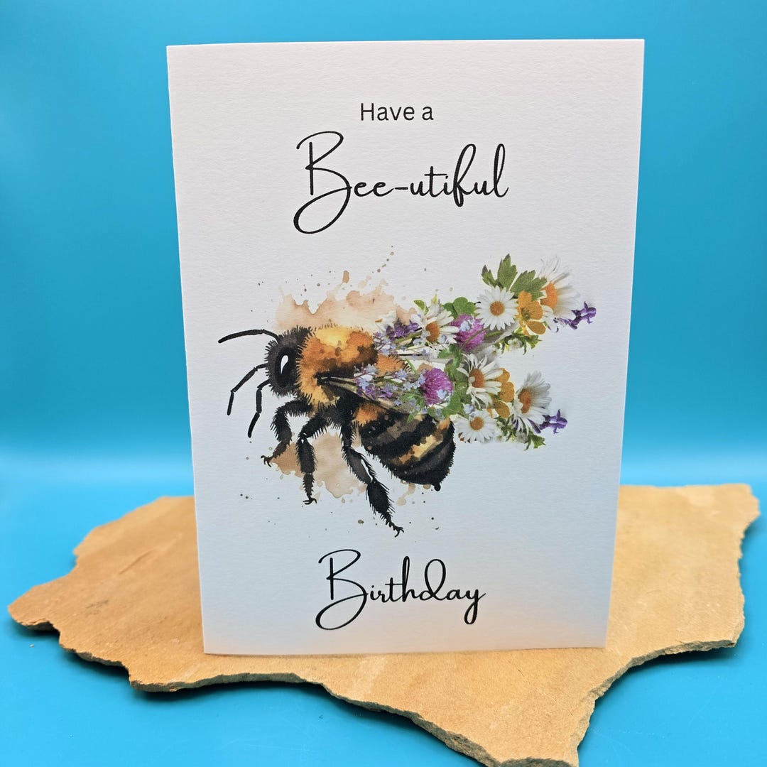 Happy Birthday Bee Card - Have A Bee-utiful Birthday - Card for Him or ...