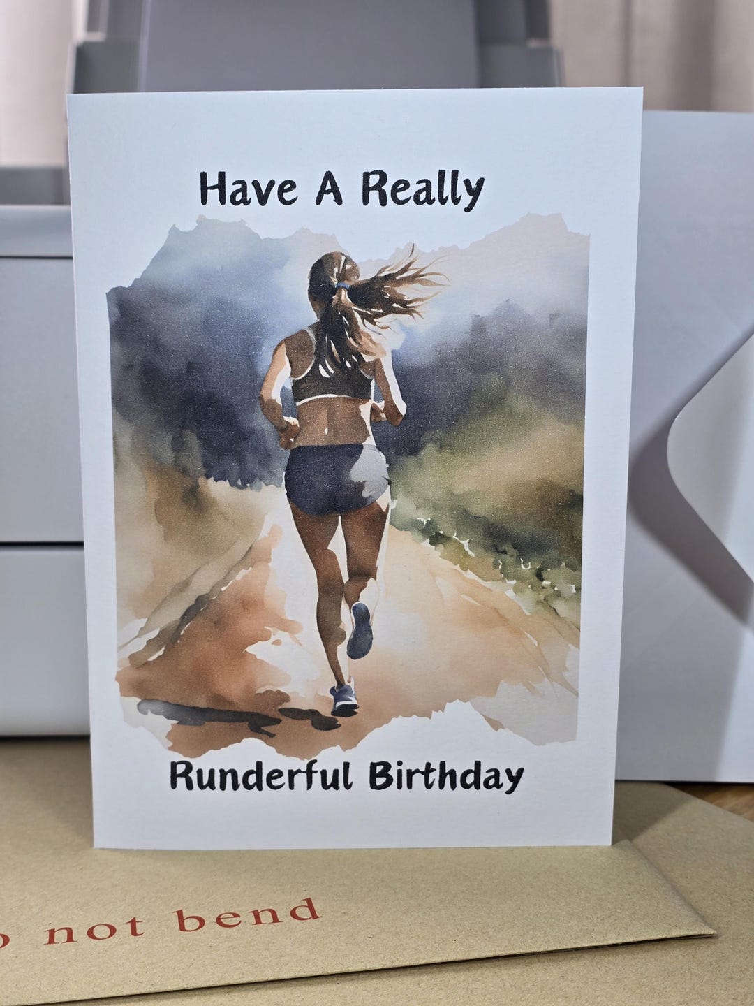 Runderful Watercolour Birthday Card Running Card Runderful Card Ultra ...