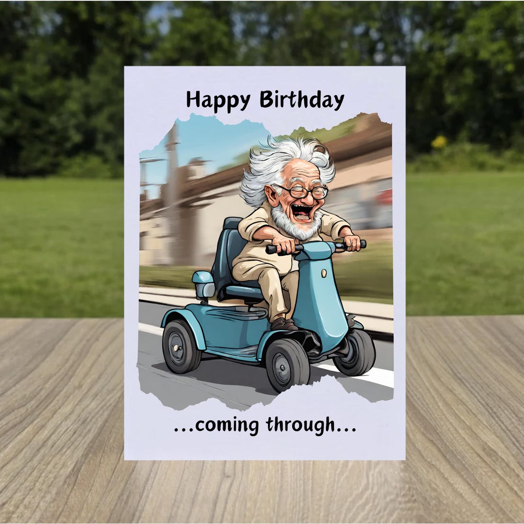 Witty Mobility Scooter Card - Funny Mobility Scooter Birthday Card ...