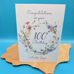100th Birthday Card - Customized 100 Card - Customised Centenary ...