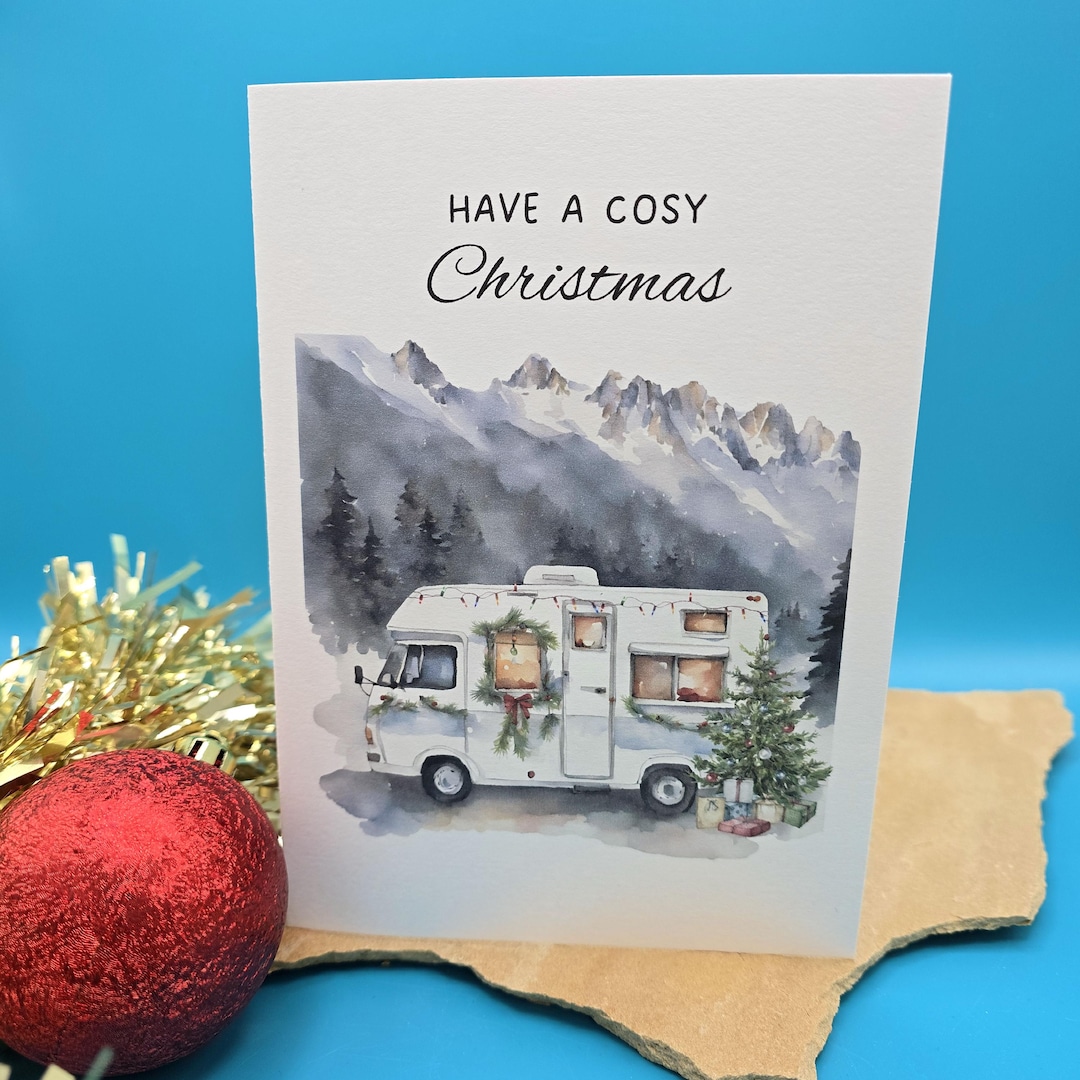 Cosy Campervan / Motorhome Christmas Card - Personalised Christmas ...