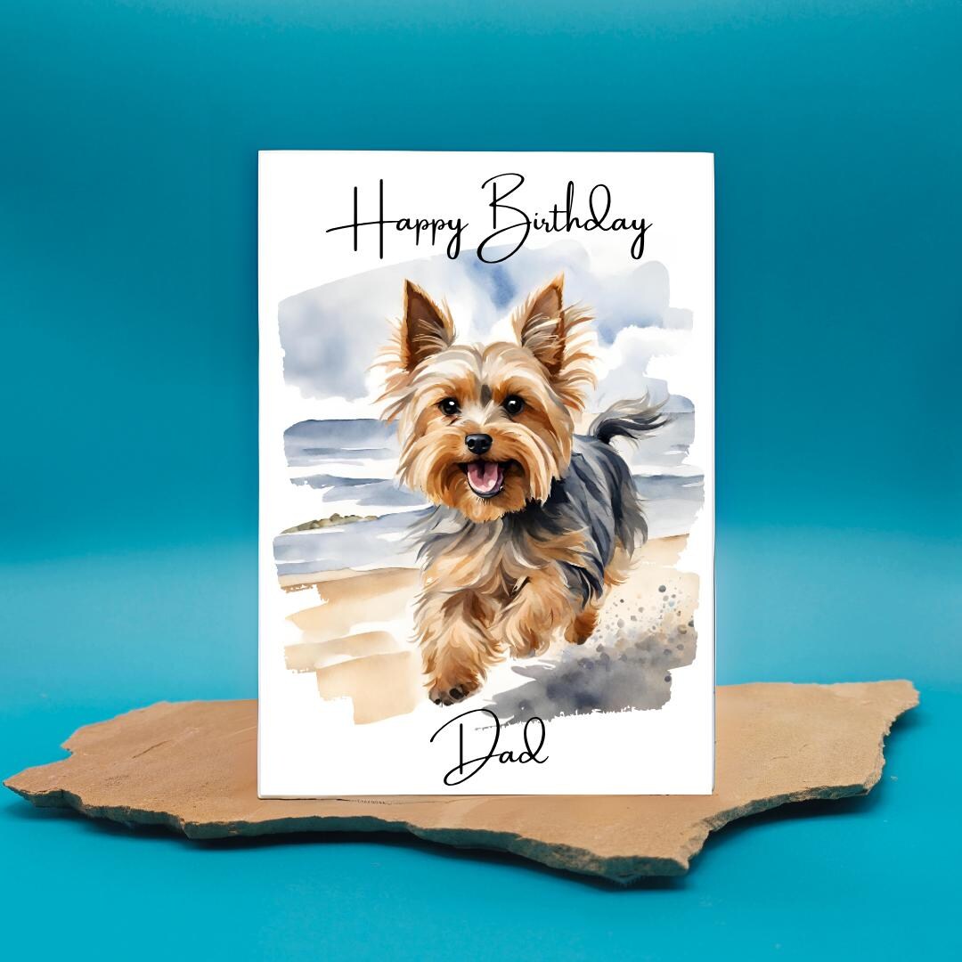 Yorkie Card Personalised Yorkshire Terrier Card Cute Yorkshire Terrier ...