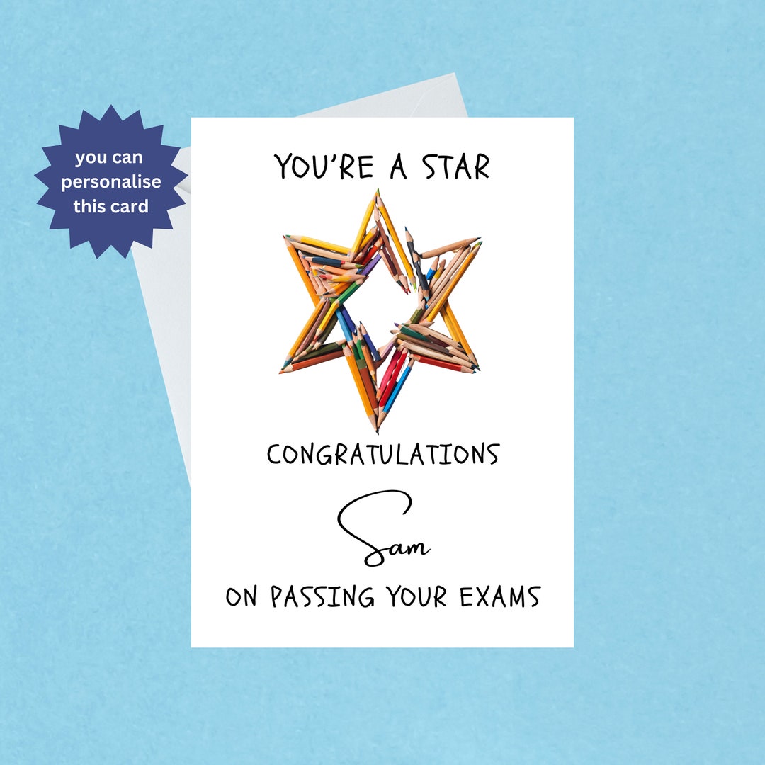 Exam Congratulations Card | Graduation Card | Exam Card | Mock Exam ...
