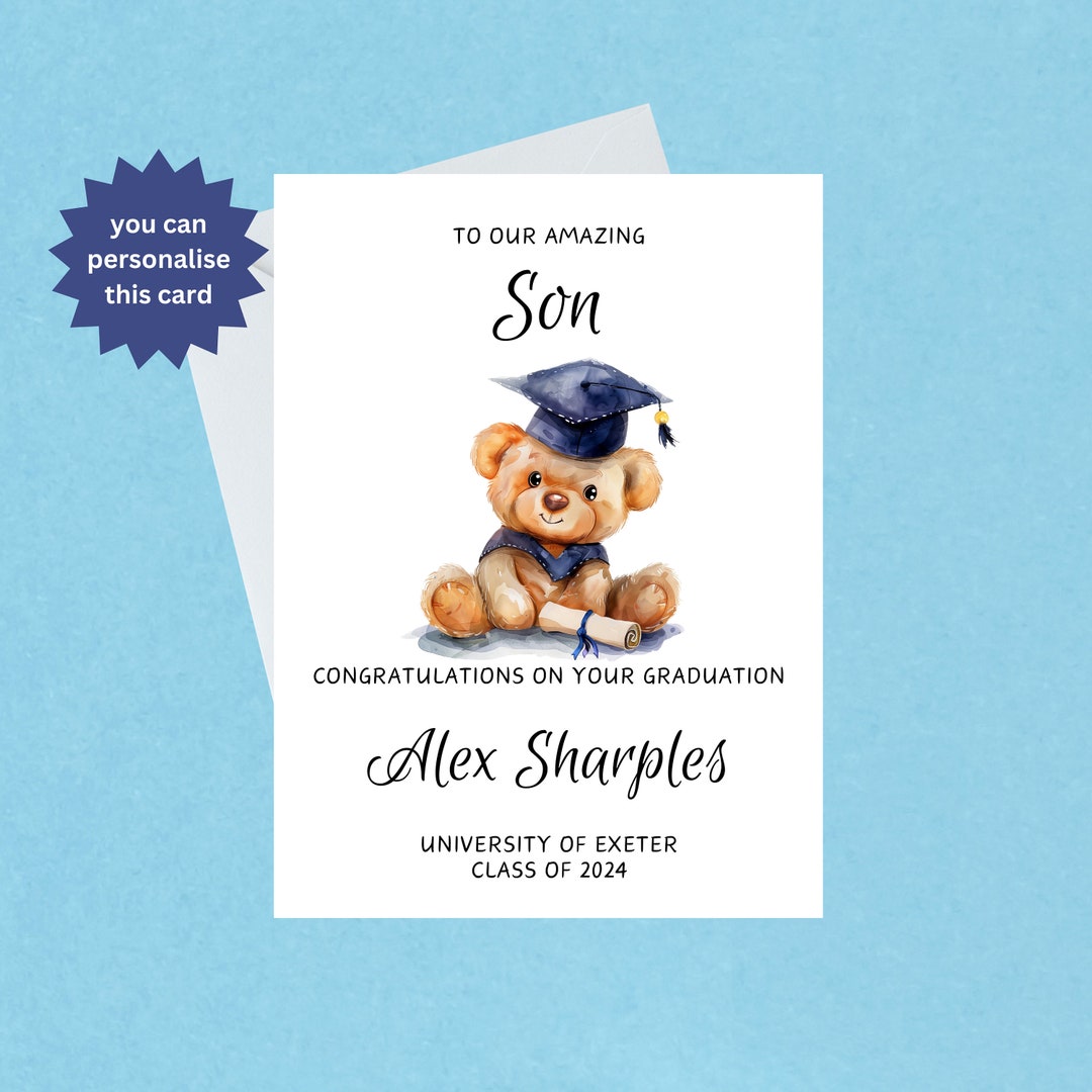 Son Graduation Congratulations Card Daughter Graduation Congratulations ...