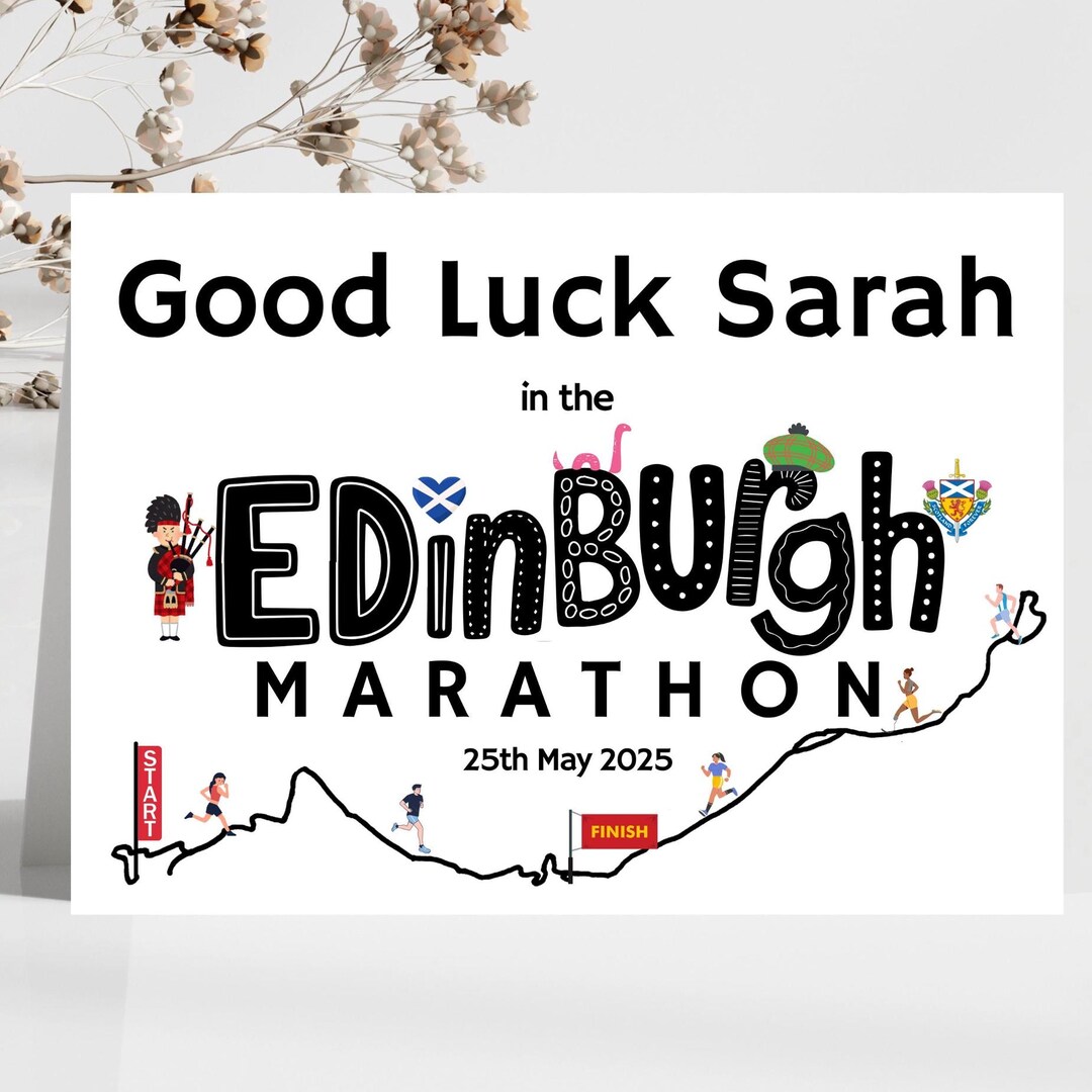 Quality Edinburgh Marathon Good Luck for Him Edinburgh Marathon Card ...
