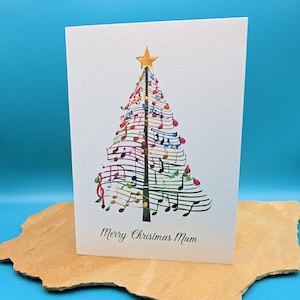 Musical Note Tree Christmas Card; Personalised Music-themed Christmas ...