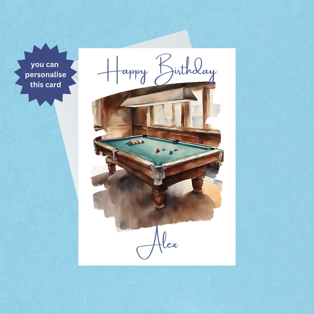 Pool Card Snooker Card Pub Pool Team Gift Snooker Team Card Handmade ...