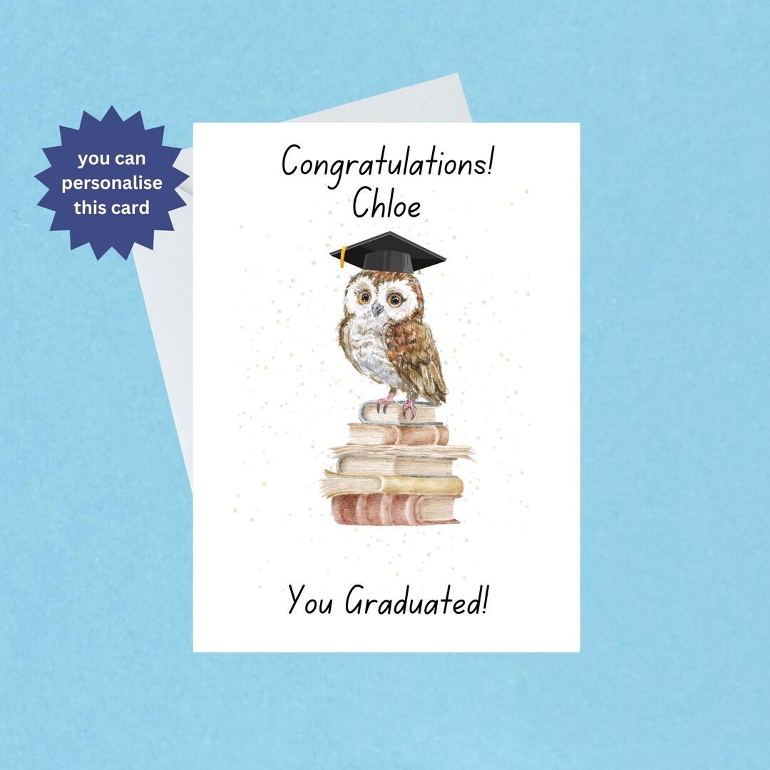 Graduation Congratulations Card Graduation Card Exam Card Whimsical ...