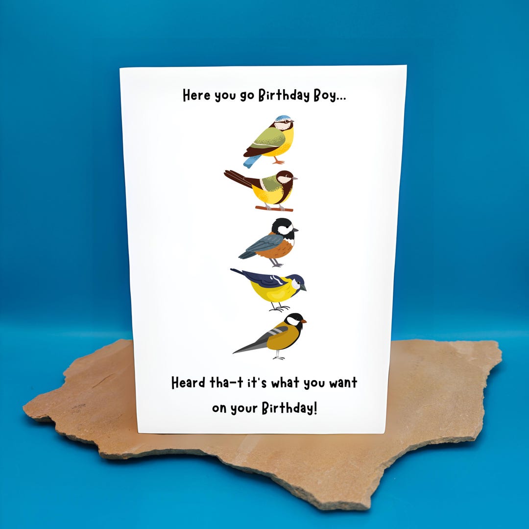 Rude Birthday Card for Him, Witty Birdwatching Card, Funny Birdwatcher ...