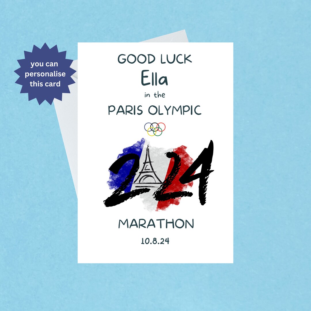 Good Luck in the Paris Olympic Marathon Card Personalised ...