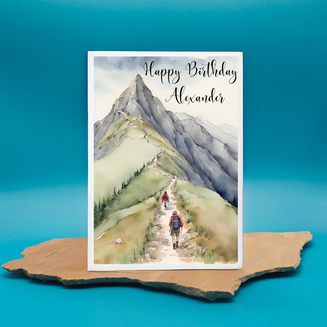 Mountain View Trekking Birthday Card Mountain Climber Card Birthday ...