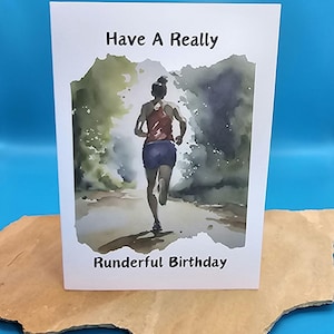 Personalised Watercolour Runderful Birthday Card Runner Card Ultra ...