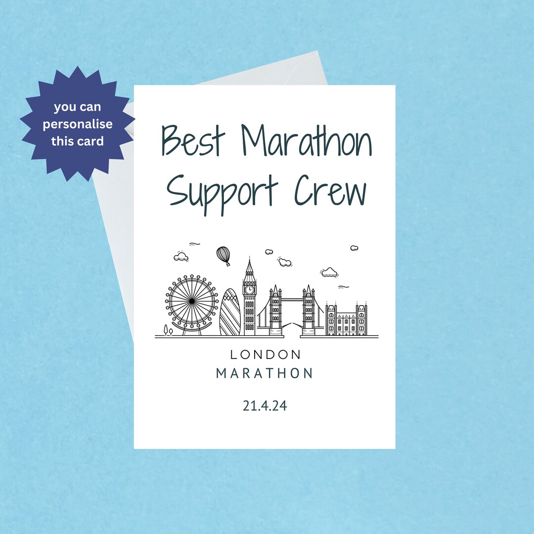 Best London Marathon Support Crew Card London Marathon Appreciation ...