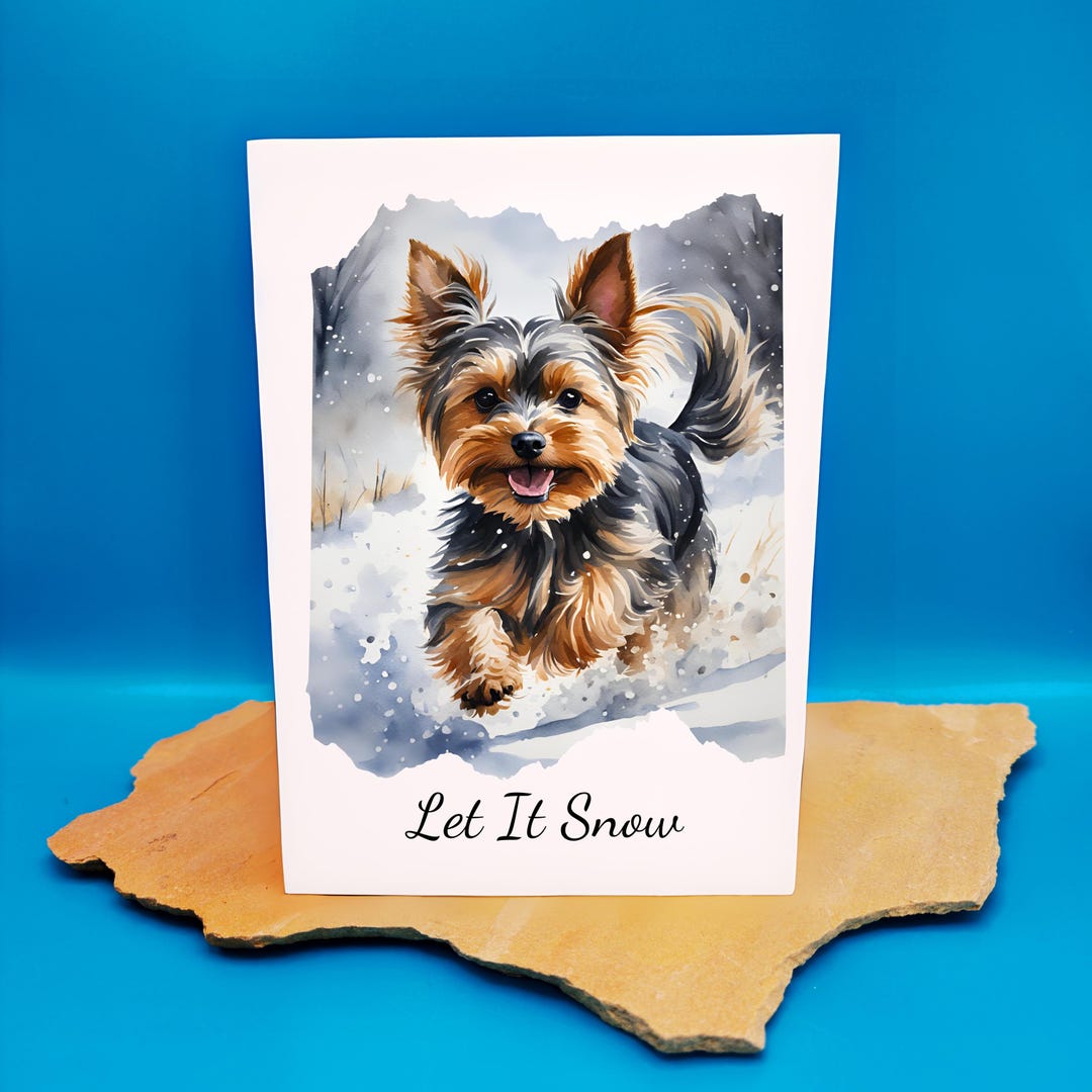 Yorkie Christmas Card / Funny Christmas Yorkie Card / Handmade Card ...