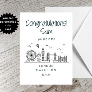 Congratulations London Marathon Card Personalised London Marathon 21st ...
