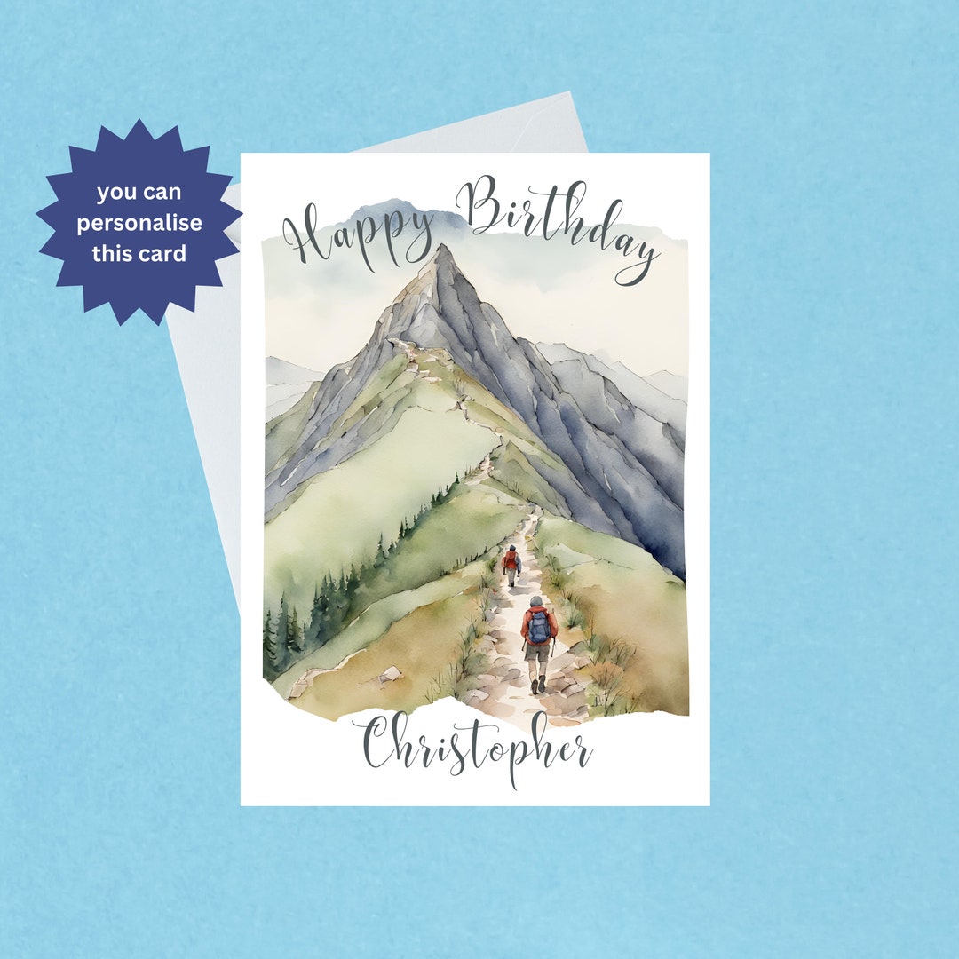 Mountain View Trekking Birthday Card Mountain Climber Card Birthday ...