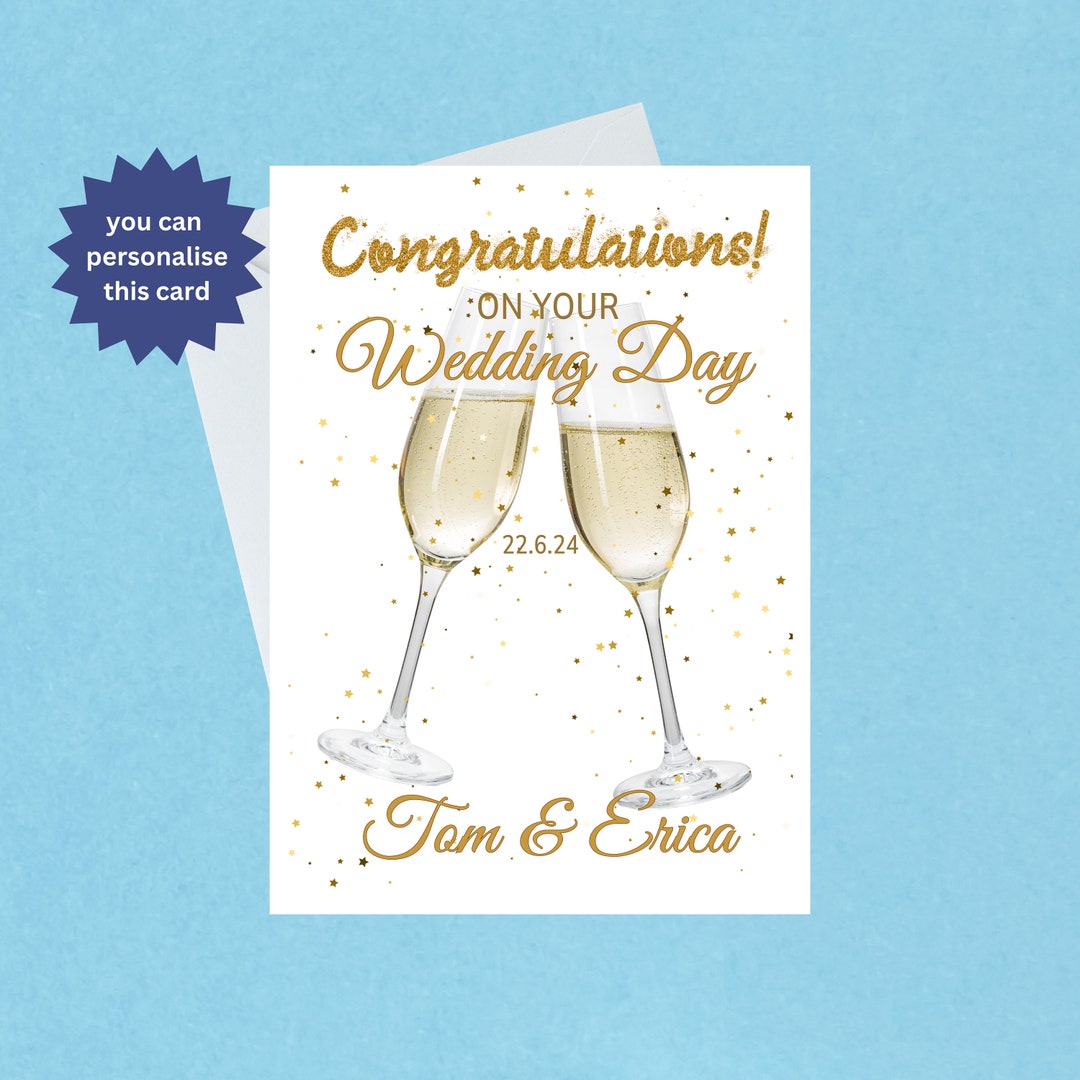 Wedding Card - Personalised Newly Weds Card - Congratulations on Your ...