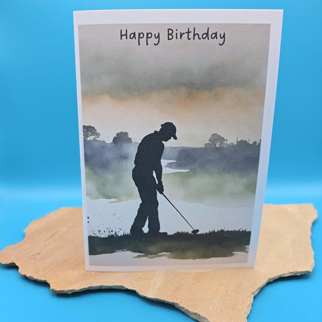 Golf Card - Golfing Birthday Card - Golfer Gift Card - Handmade - Blank ...