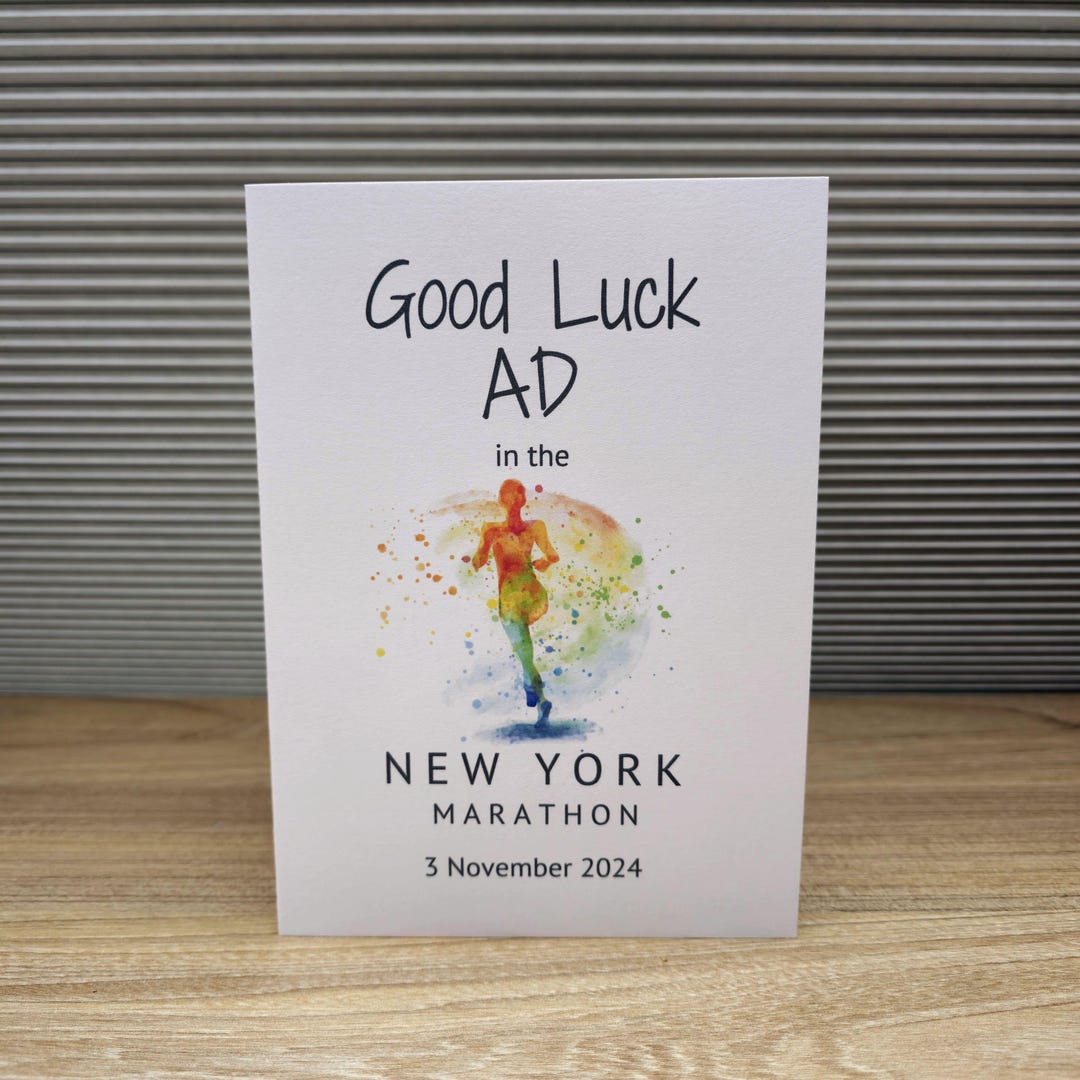 New York Marathon Good Luck / New York Marathon Congratulations Card ...