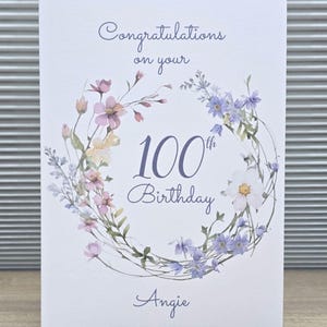 100th Birthday Card - Customized 100 Card - Customised Centenary ...