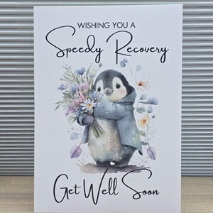 Speedy Recovery Penguin Get Well Soon Card - Surgery Operation Get Well ...