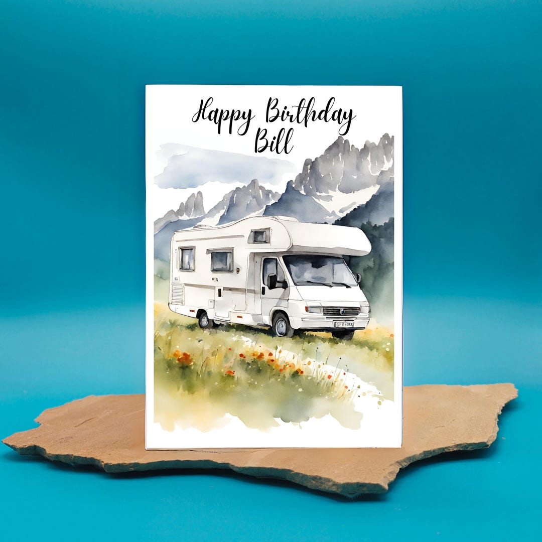 Motorhome Card Customised Campervan Card Motorhome Birthday Card ...