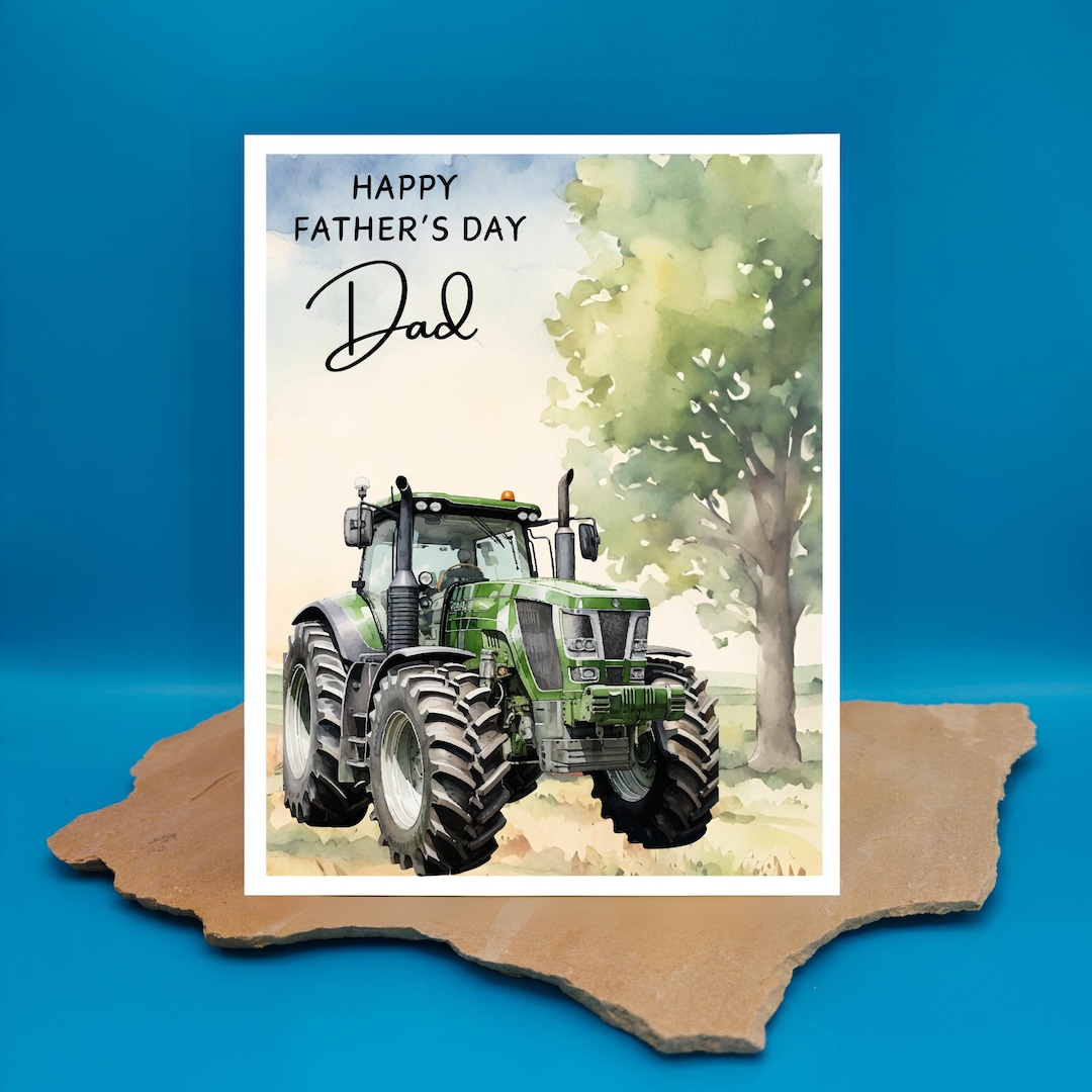 Green Tractor Card Fathers Day Tractor Lover Card Customised Birthday ...