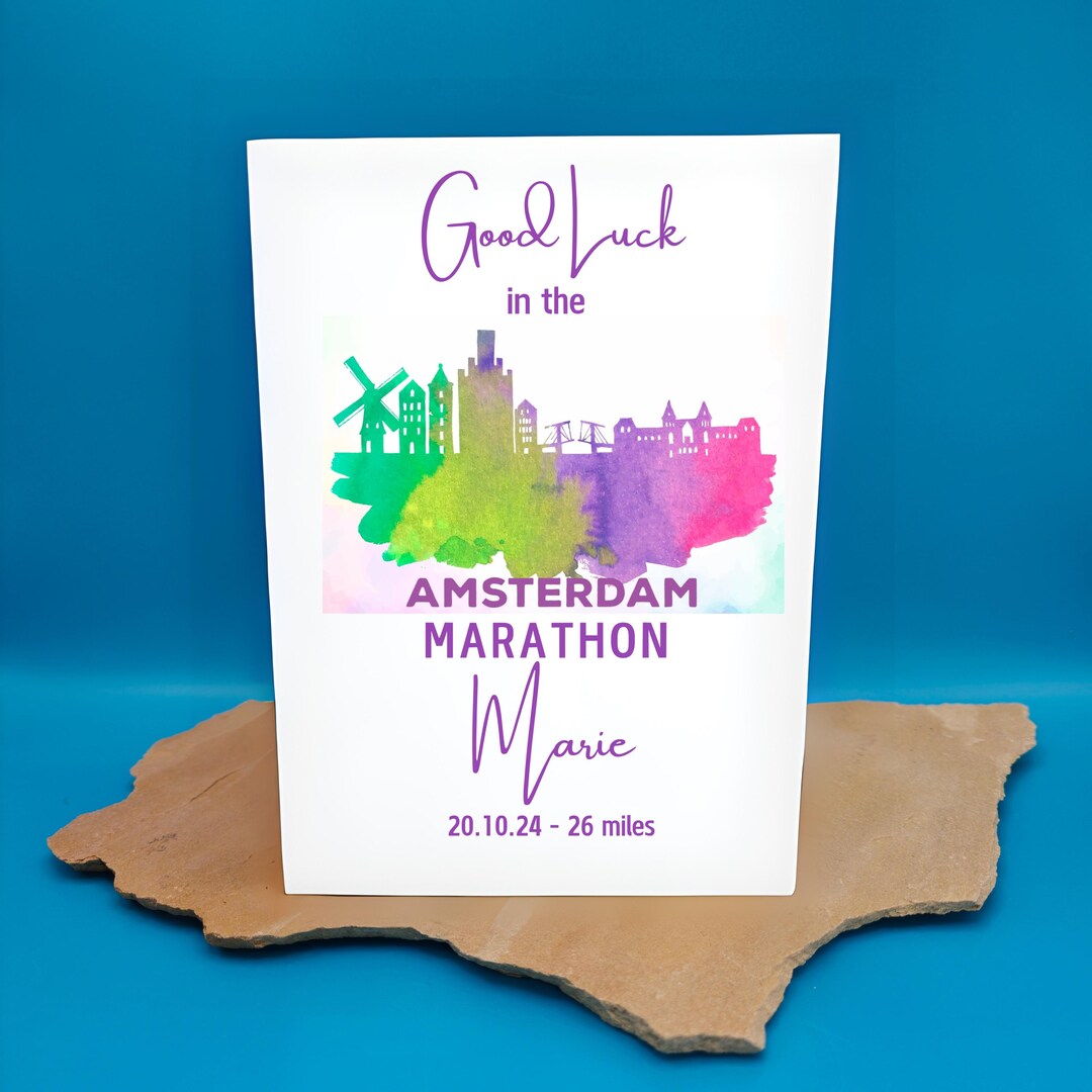 Amsterdam Marathon Good Luck Card Amsterdam Marathon 20th October 2024 ...