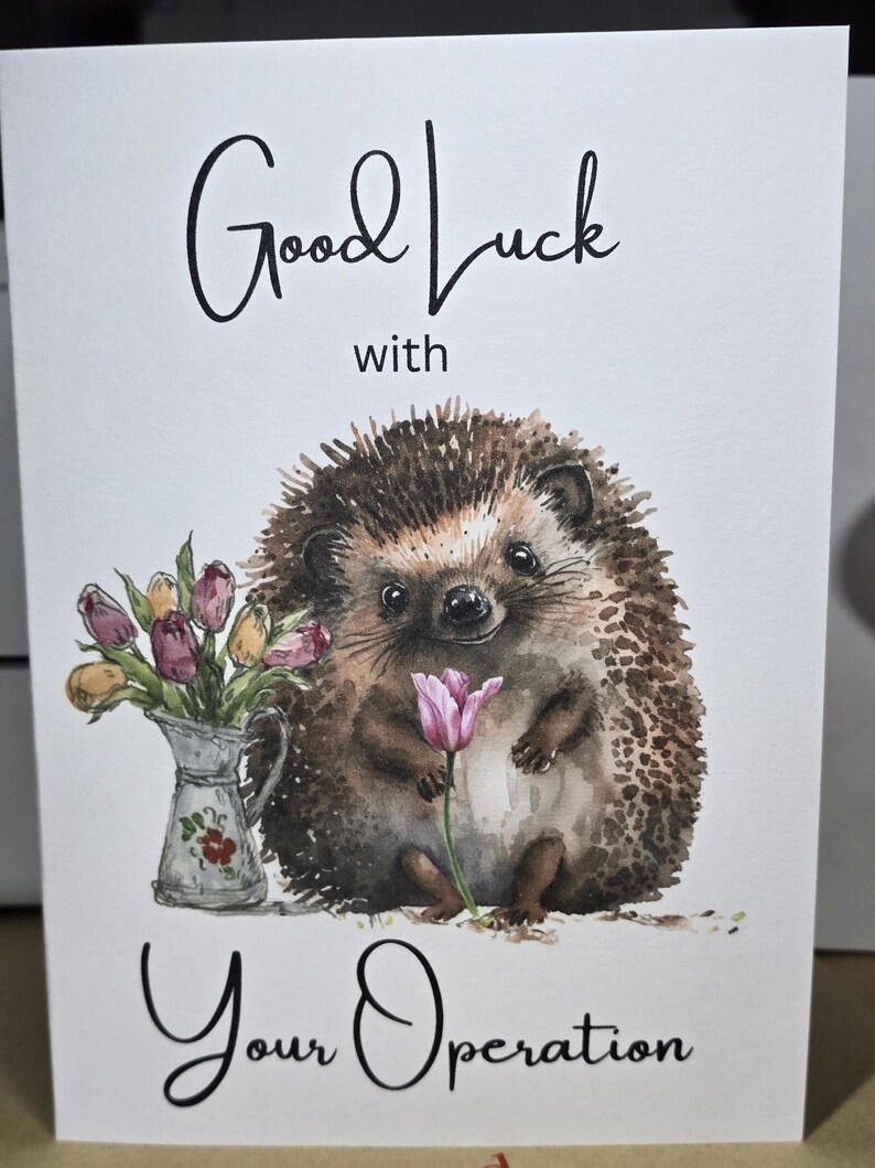 Good Luck With Your Operation Card - Cute Hedgehog Surgery/operation ...