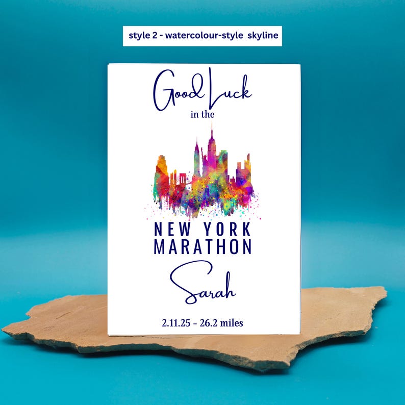 New York Marathon Runner Card - New York Marathon Congratulations Card ...