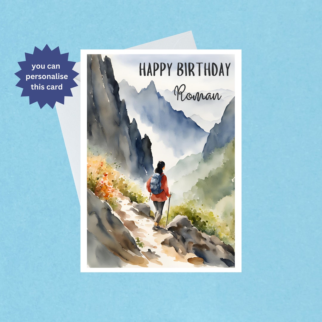 Mountain View Trekking Card - Female Asian Mountain Climber - Birthday ...
