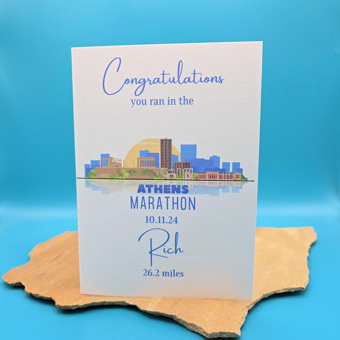 Athens Marathon Good Luck / Congratulations Card - Athens Marathon ...