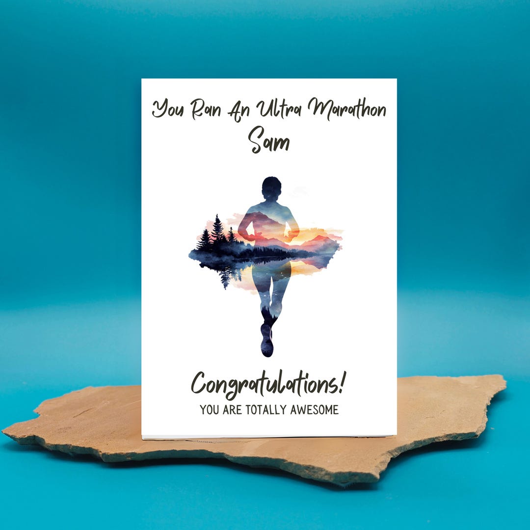 Ultra Marathon Congratulations Card Personalised Runner Card Customized ...